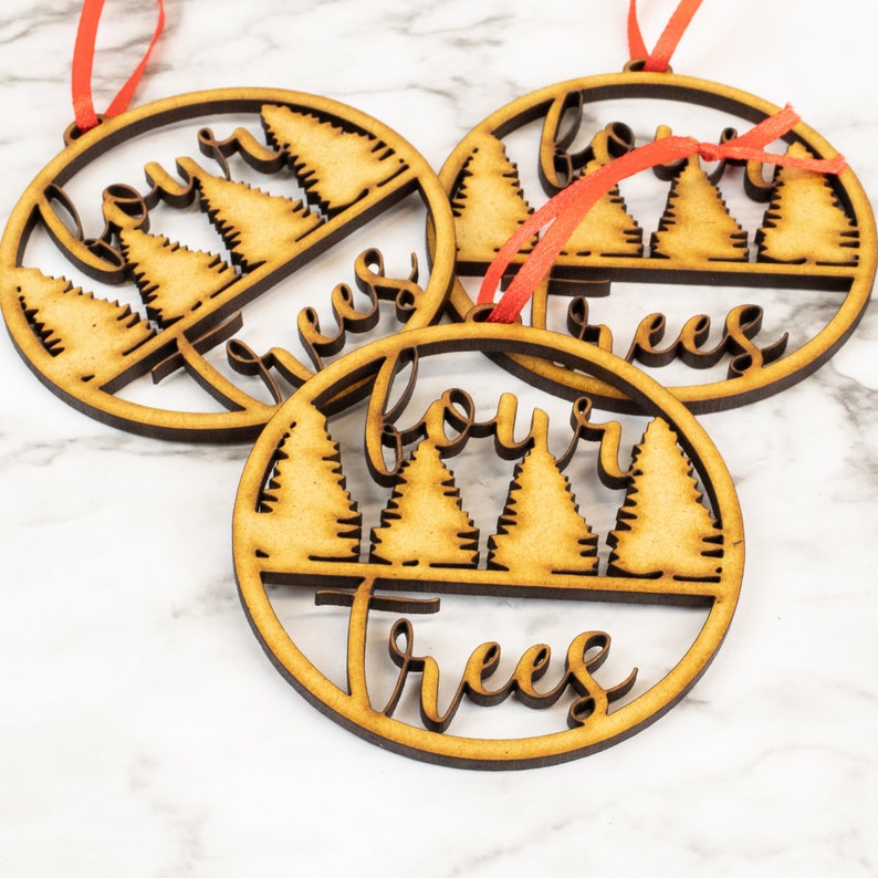 BULK Personalized Custom Wood Ornaments Laser Cut Unique | Etsy