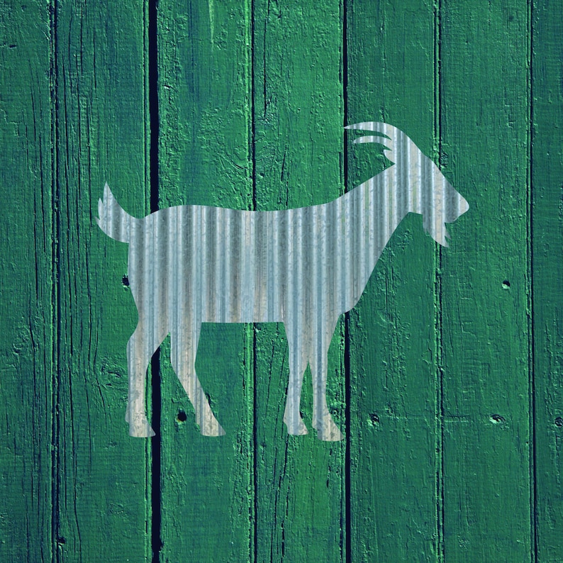Goat Metal Wall Sign | Rustic Corrugated Metal Animal Signs | Durable ...