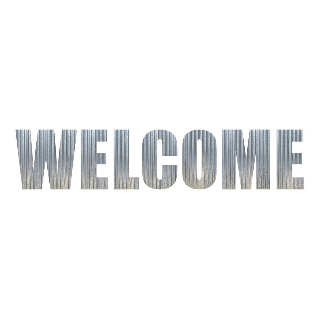 WELCOME Metal Letters Corrugated Galvanized Metal Word Business Sign ...