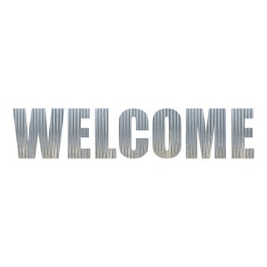 WELCOME Metal Letters Corrugated Galvanized Metal Word Business Sign ...