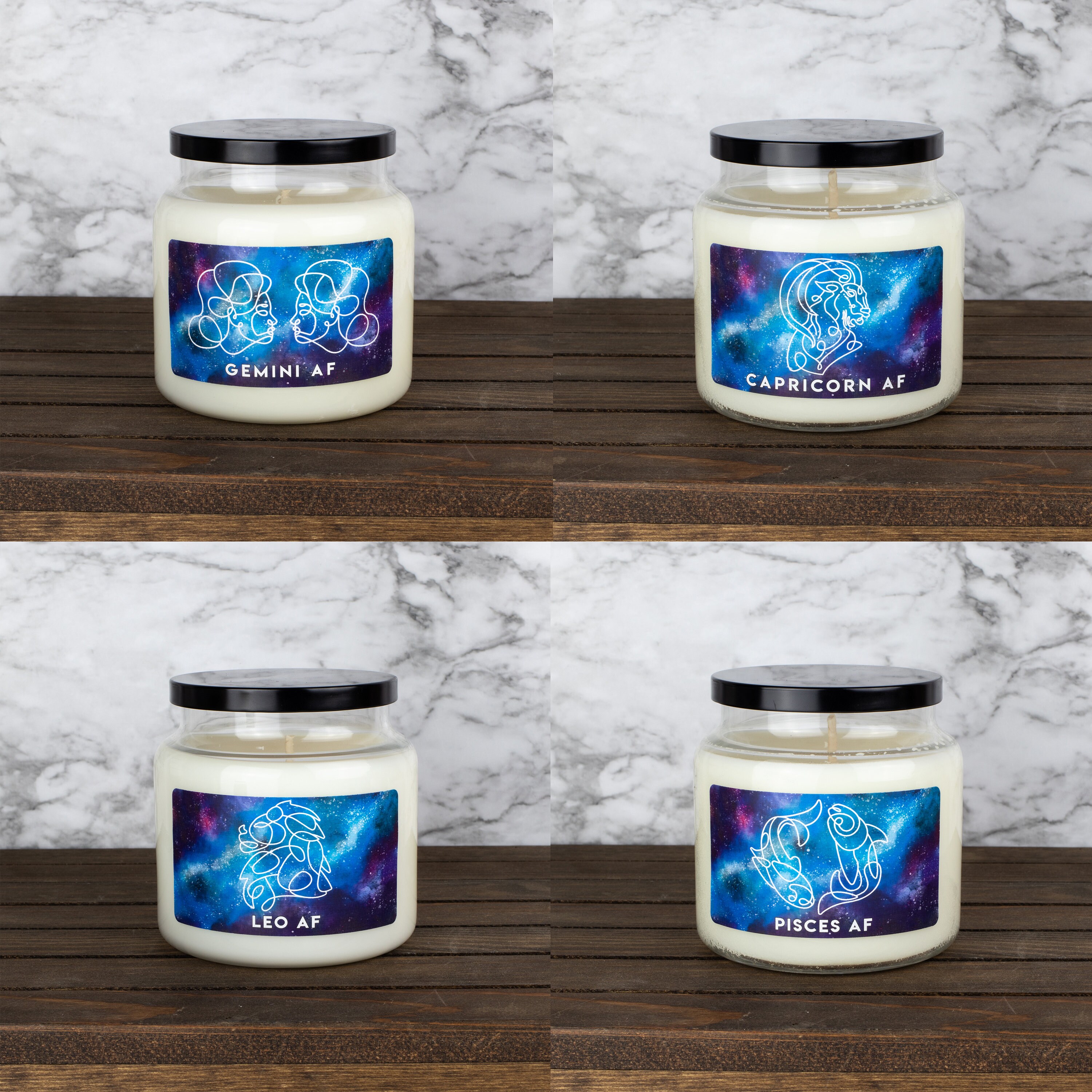 Zodiac Sign Astrology Soy Candle | Galaxy Star Sign Astrological 16.5 ...