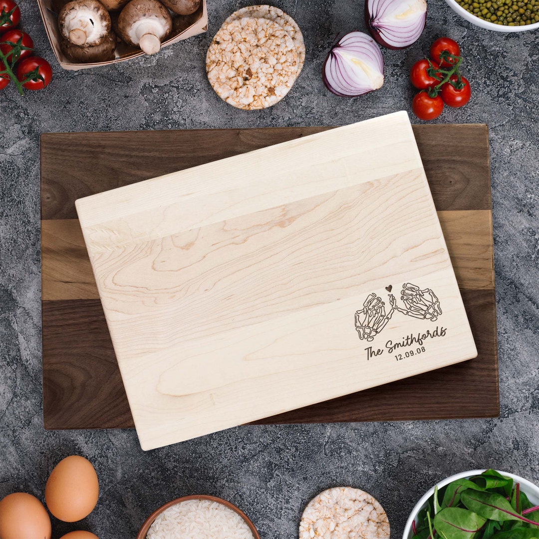 Personalized Skeleton Pinky Swear Cutting Board | Maple or Walnut Wood ...