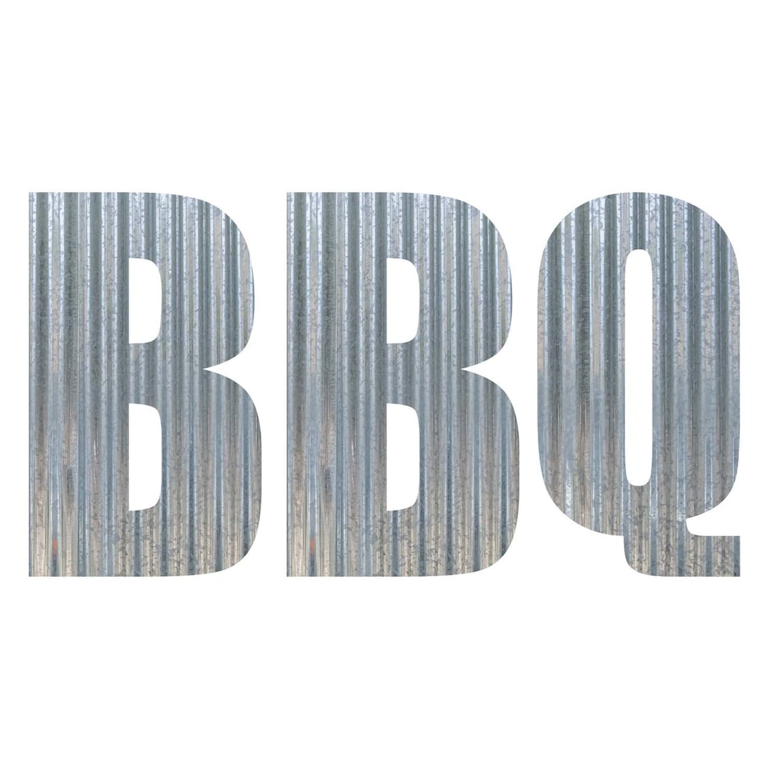 BBQ Metal Letters Corrugated Galvanized Metal | Word Business Sign Home ...