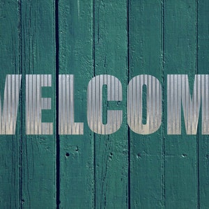 WELCOME Metal Letters Corrugated Galvanized Metal Word Business Sign ...