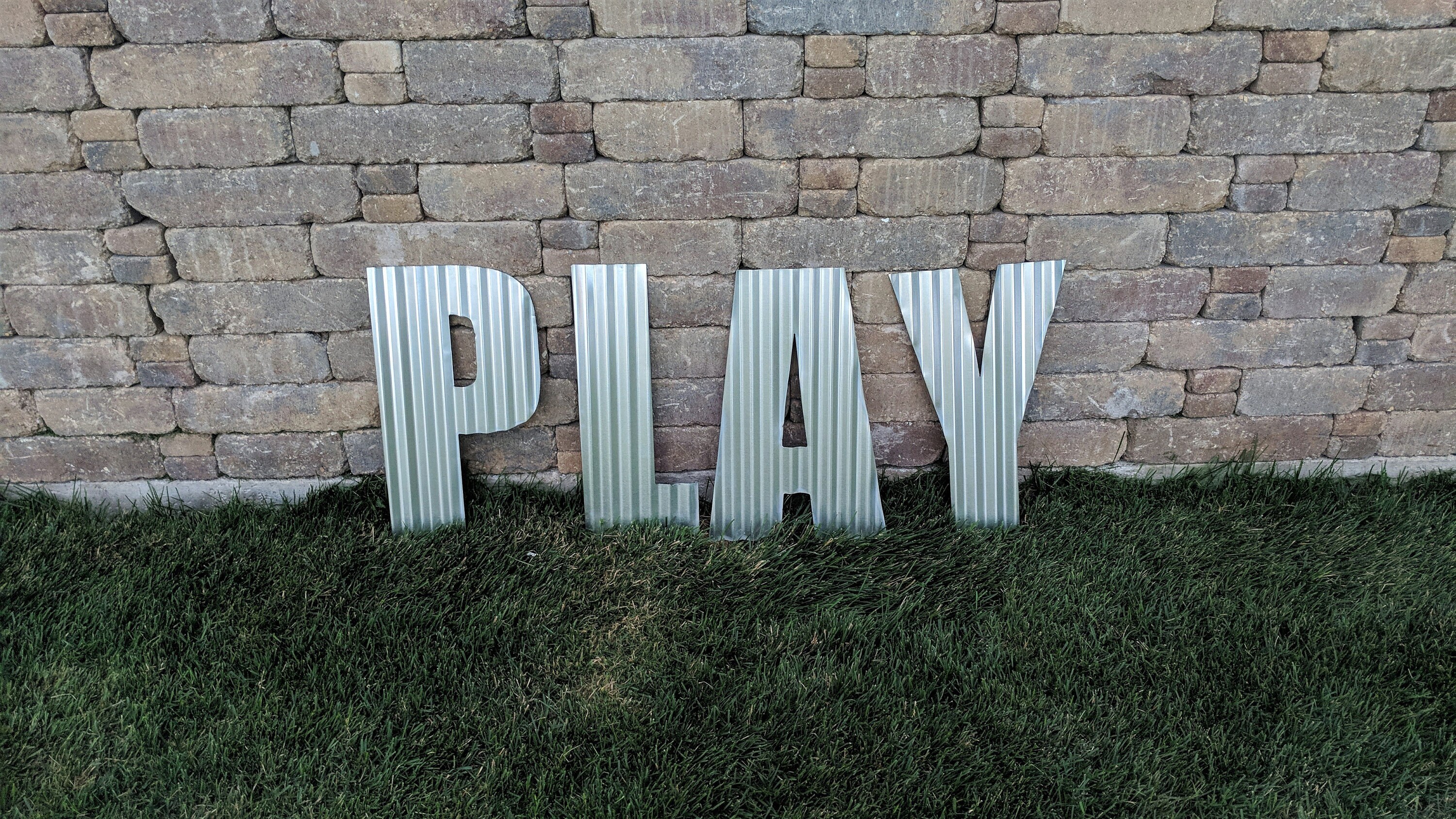 PLAY Metal Letter Cut Out Rustic Metal Home Kitchen Dining - Etsy
