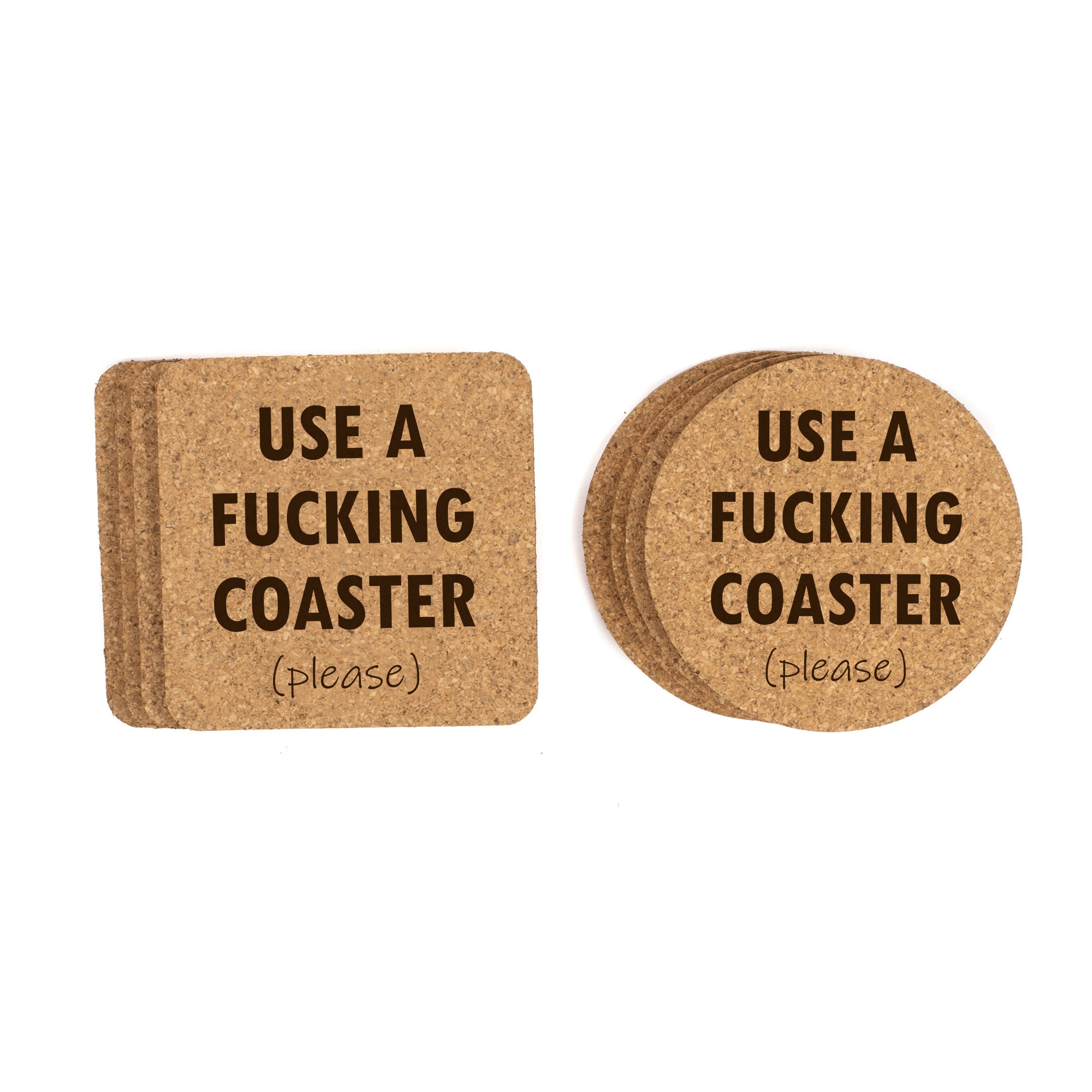 Use A Fucking Coaster Please Custom Engraved Cork Coasters - Etsy UK