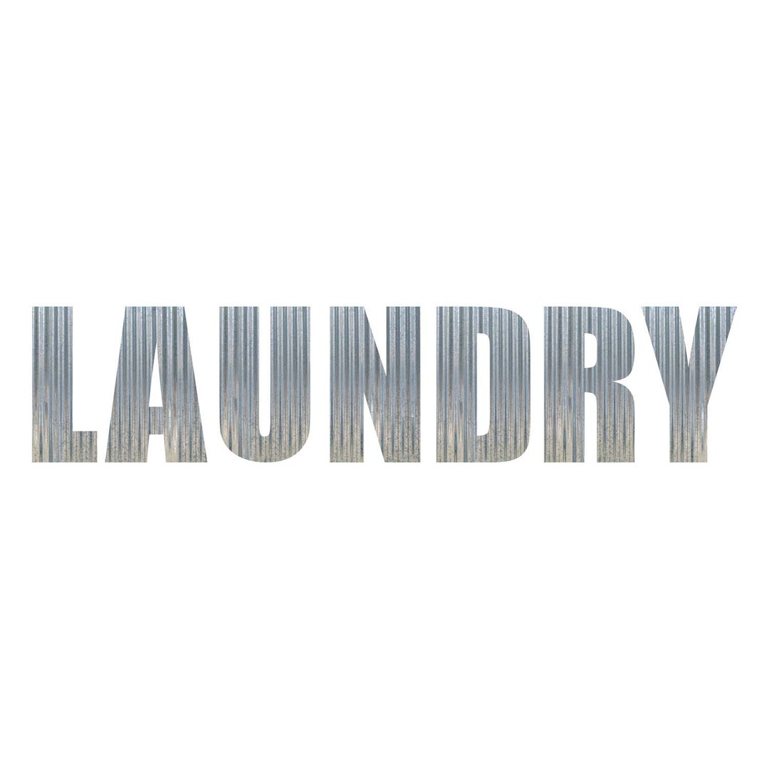 LAUNDRY Metal Letters Corrugated Galvanized Metal Word Business Sign ...