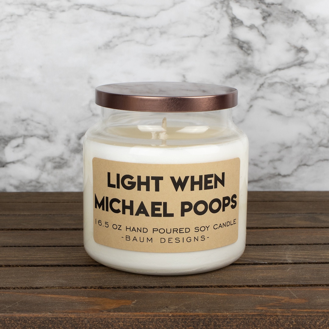 Personalized Light When Name Poops Soy Candle | Funny 16.5 Oz. Large ...