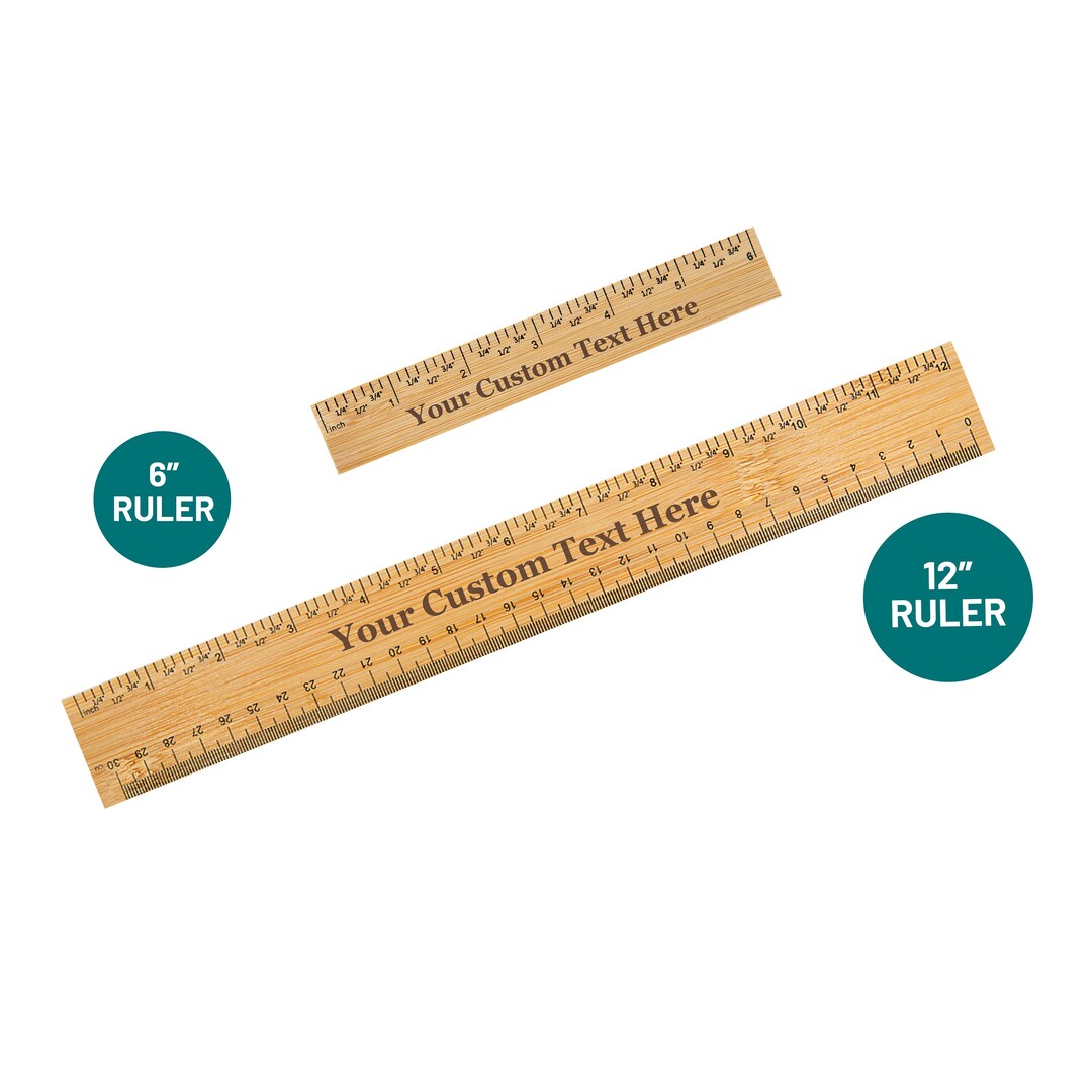 Custom Text Personalized 6" or 12" Bamboo Ruler | Unique Teachers Gift ...