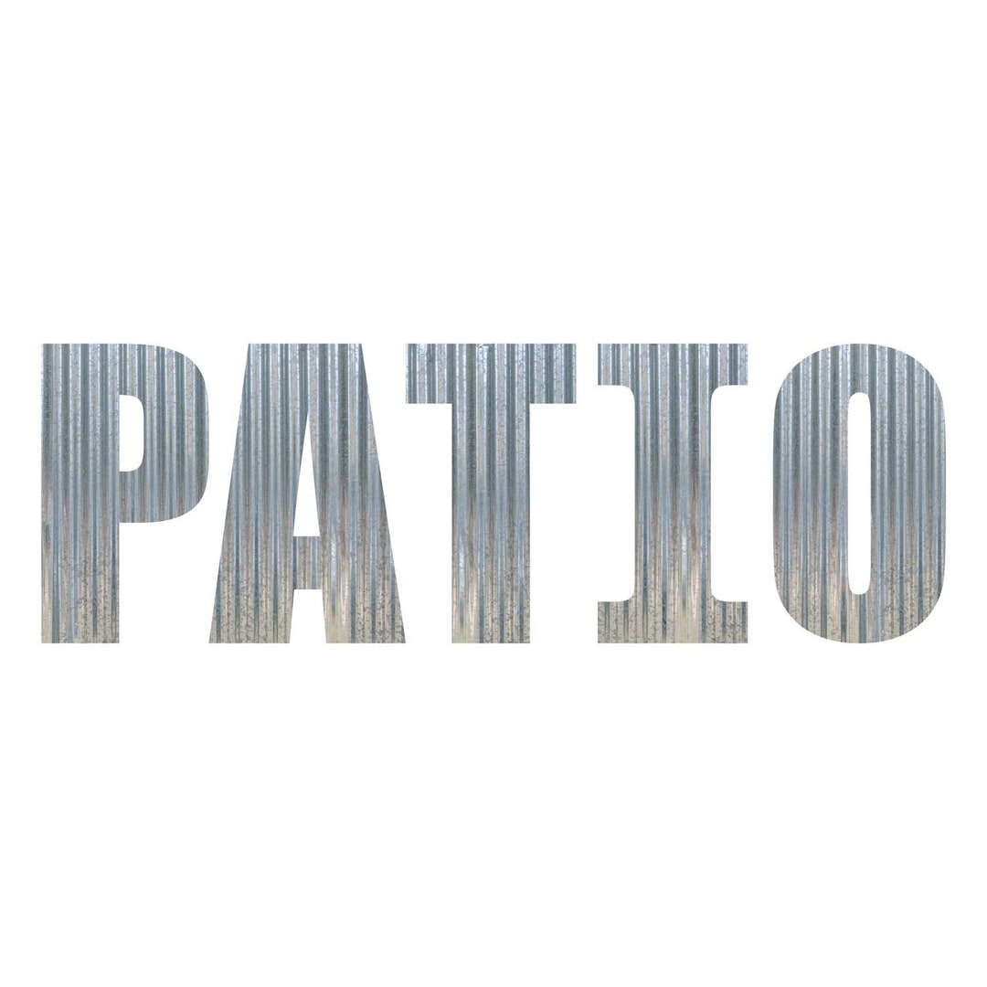 PATIO Metal Letters Corrugated Galvanized Metal Word Business Sign Home ...