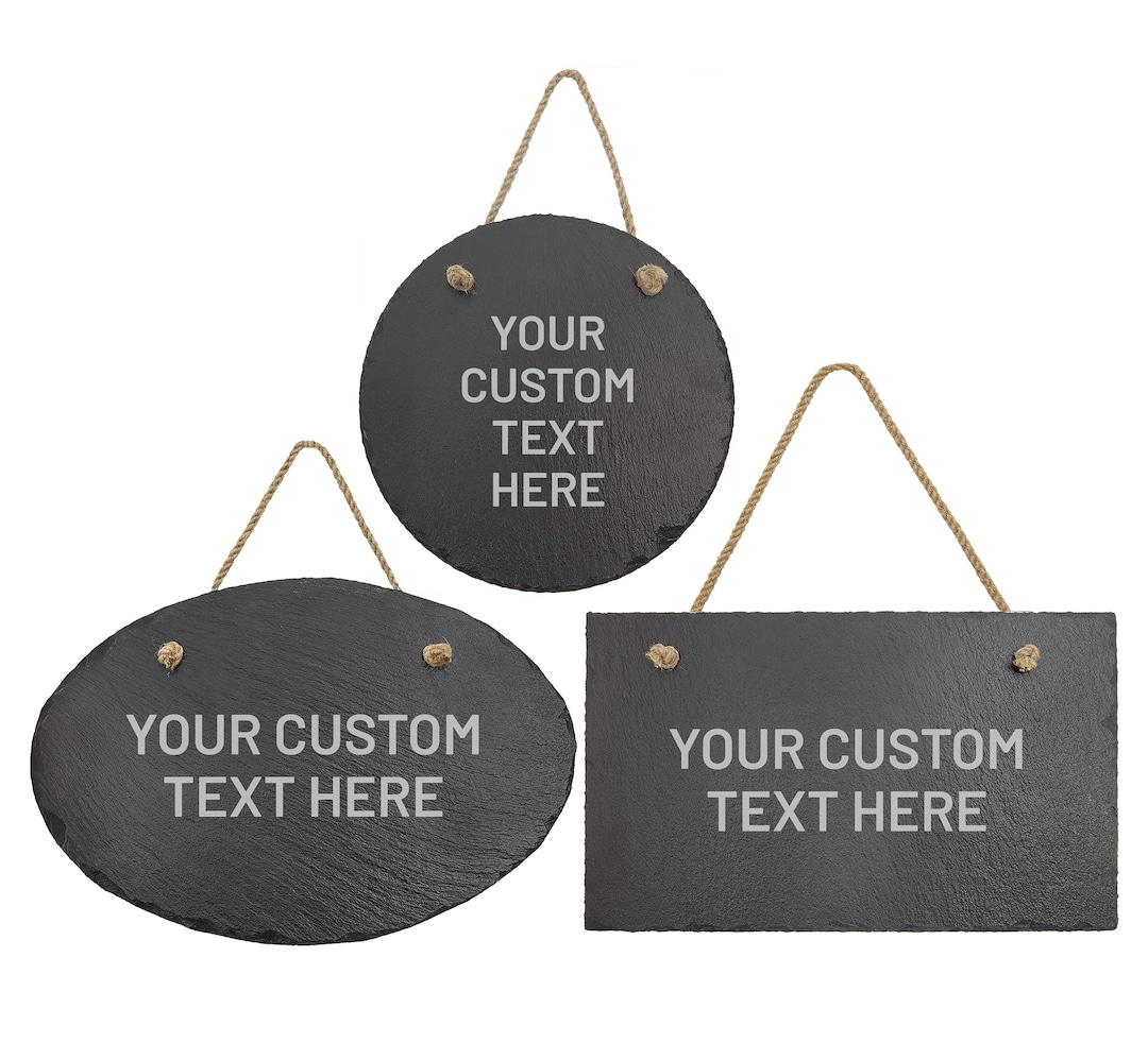 Personalized Custom Text Sign Slate Door Hanger | Unique Home Decor ...