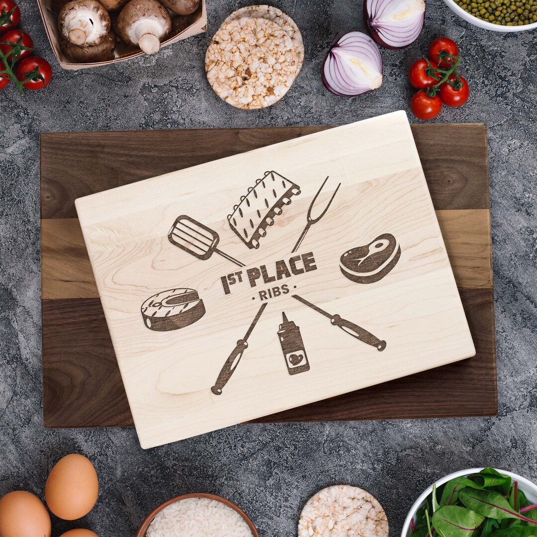 Barbeque Competition BBQ Grilling Cutting Board | Maple or Walnut Wood ...