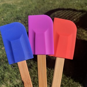 Personalized Your Name Kitchen's Bakers Silicone Spatula With Bamboo ...