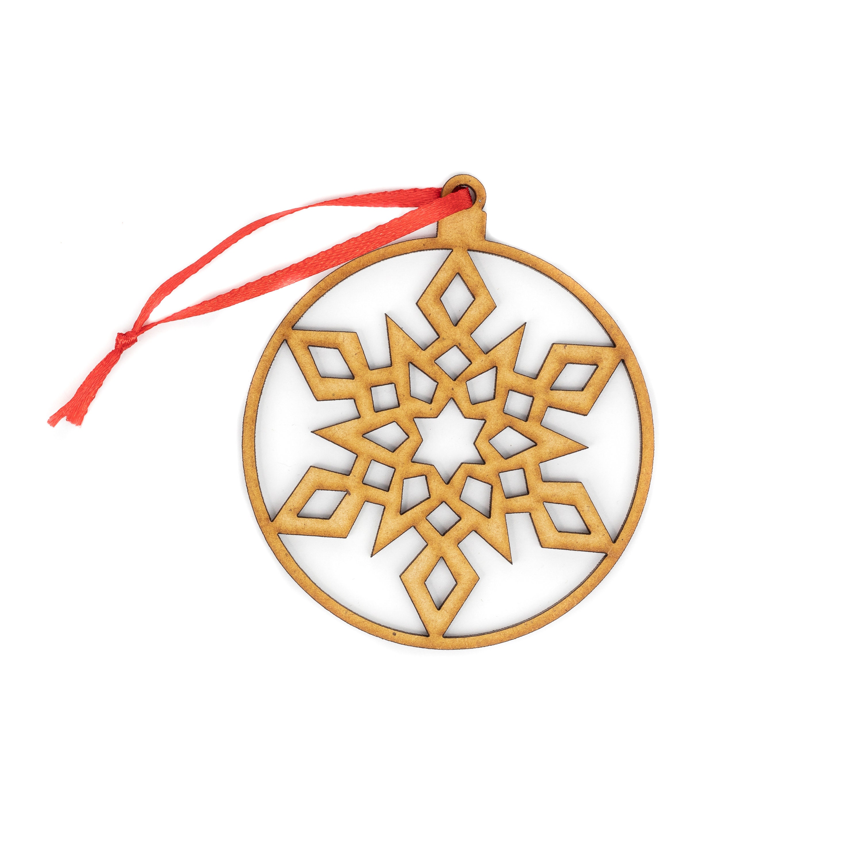 Snowflake Detailed Christmas Ornament Wood Laser Cut | Unique Ready to ...