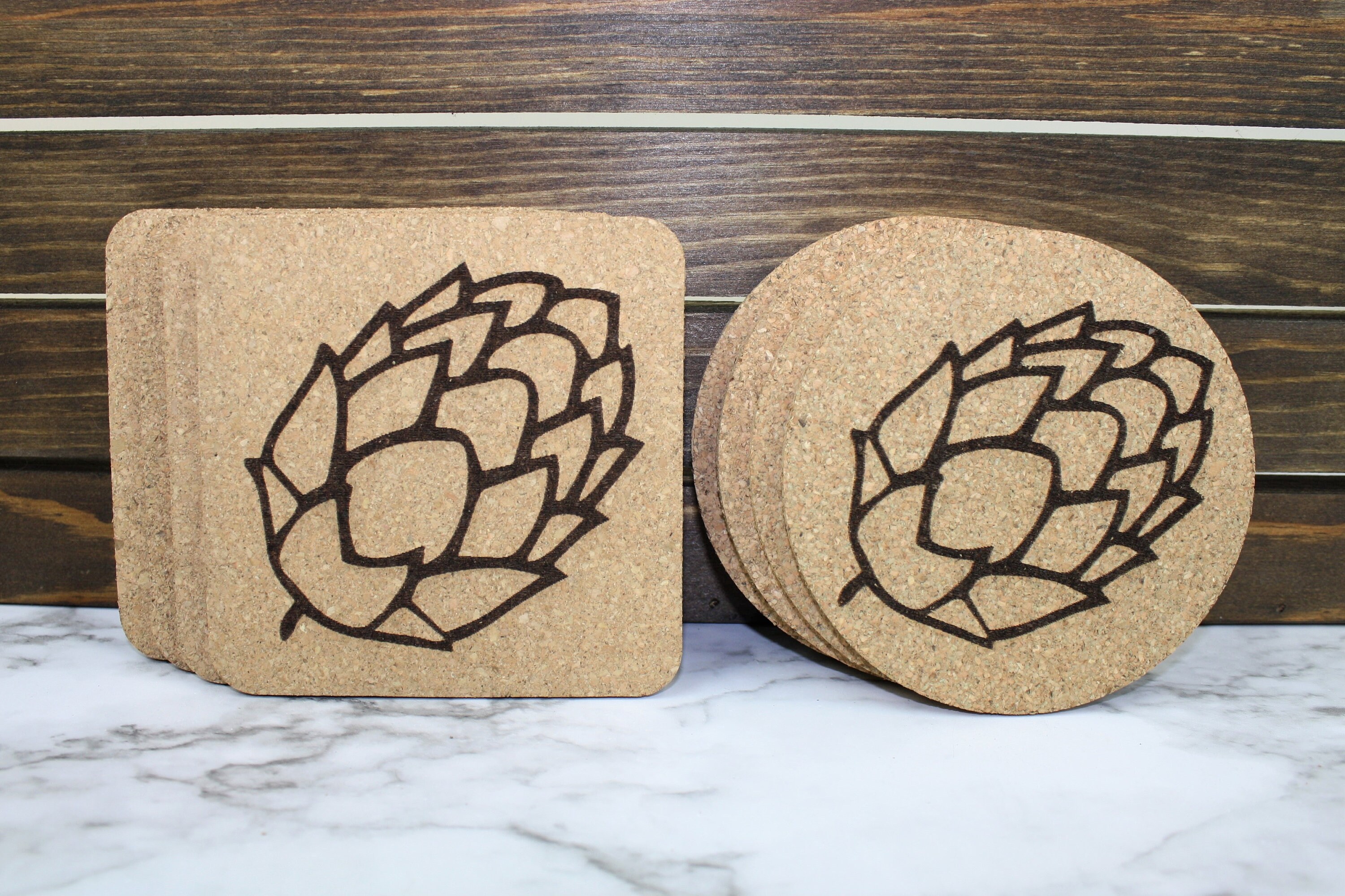 Beer Hops Custom Engraved Cork Coasters Funny Unique Ready - Etsy