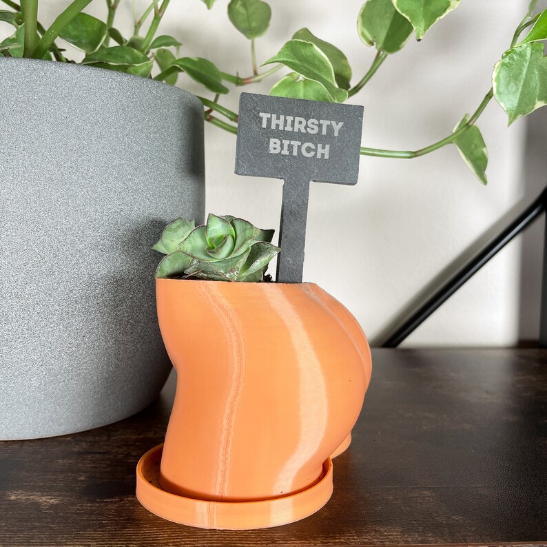 Personalized Custom Text Plant Tags Slate Planter Stakes | Etsy