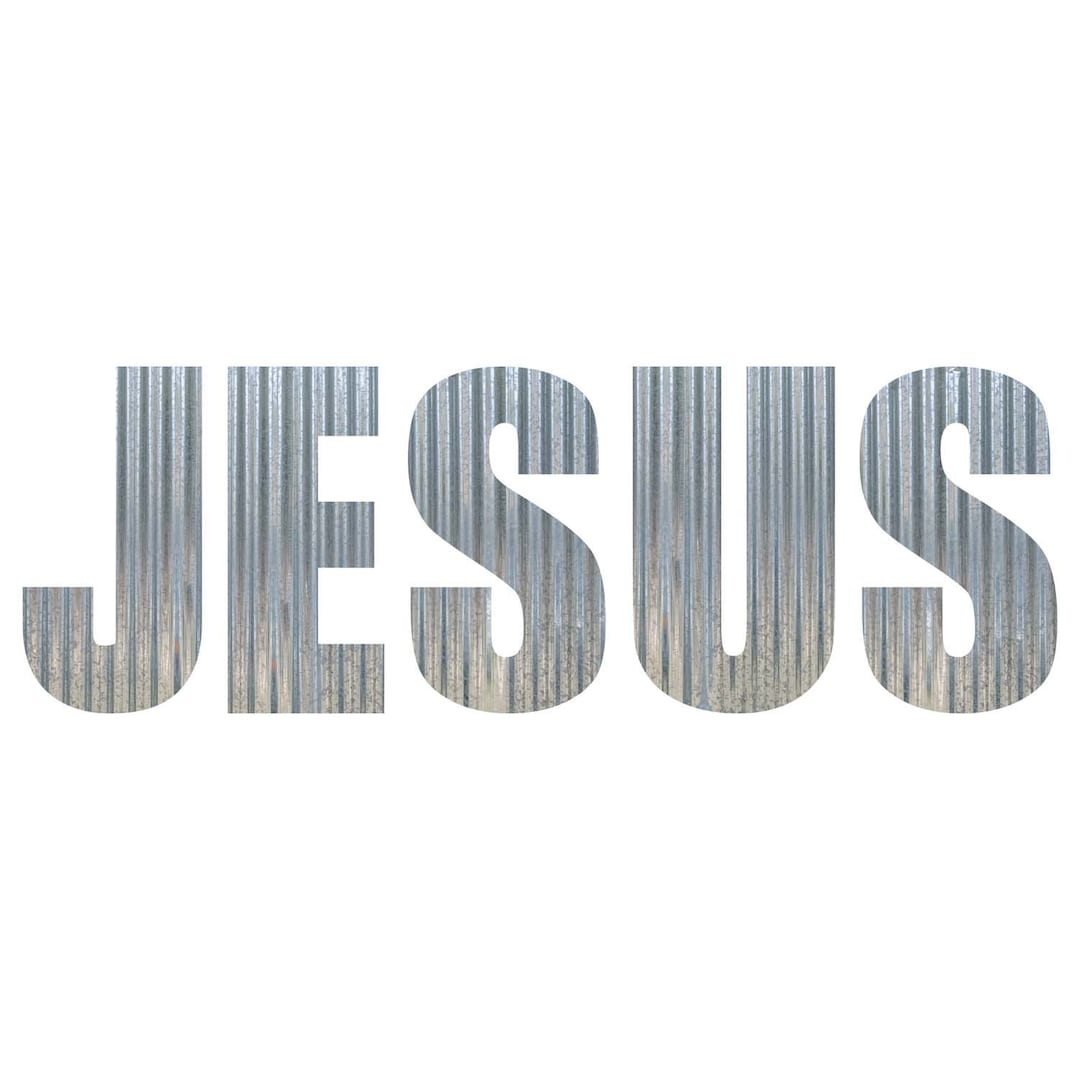 JESUS Metal Letters Corrugated Galvanized Metal Word Business Sign Home ...