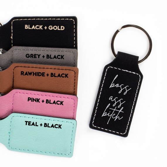 Boss Ass Bitch Keychain Faux Leather Girl Boss Keychains | Etsy