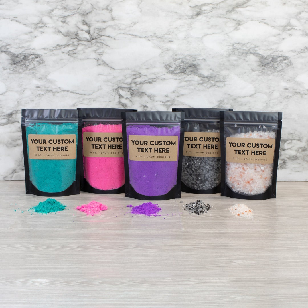 Custom Text Personalized Bath Bomb Bag Bath Salts Bath Dust Salt ...