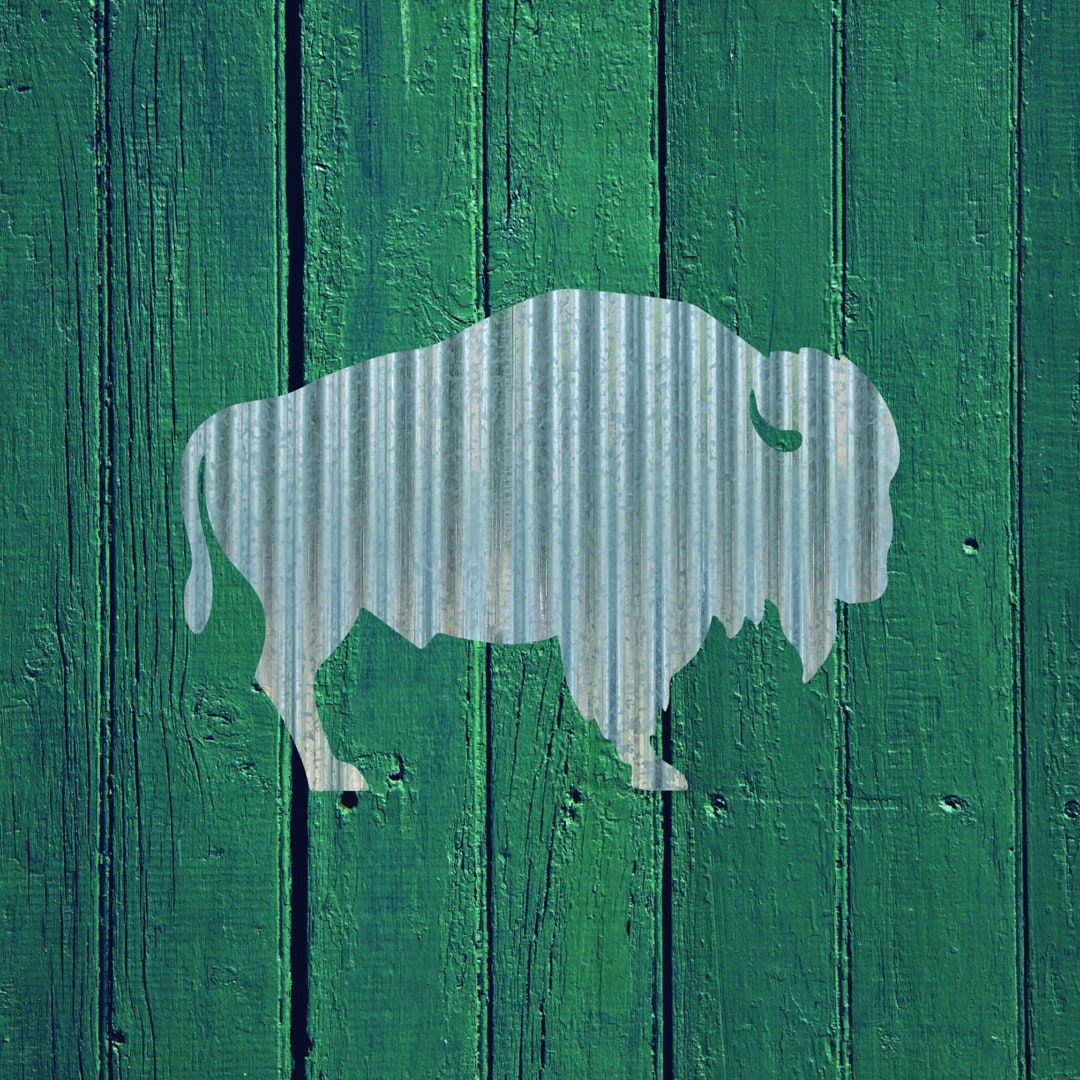 Buffalo Metal Wall Sign | Rustic Corrugated Metal Animal Signs ...