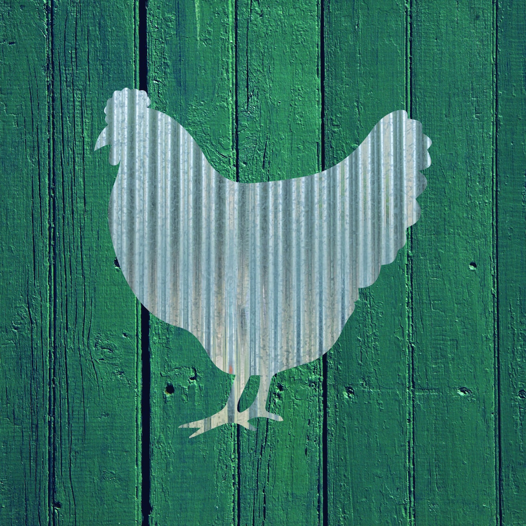 Chicken Metal Wall Sign | Rustic Corrugated Metal Animal Signs ...