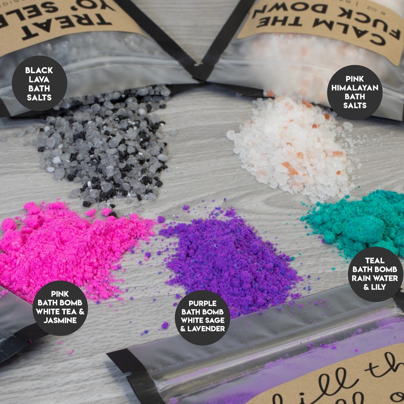 Custom Text Personalized Bath Bomb Bag Bath Salts Bath Dust - Etsy