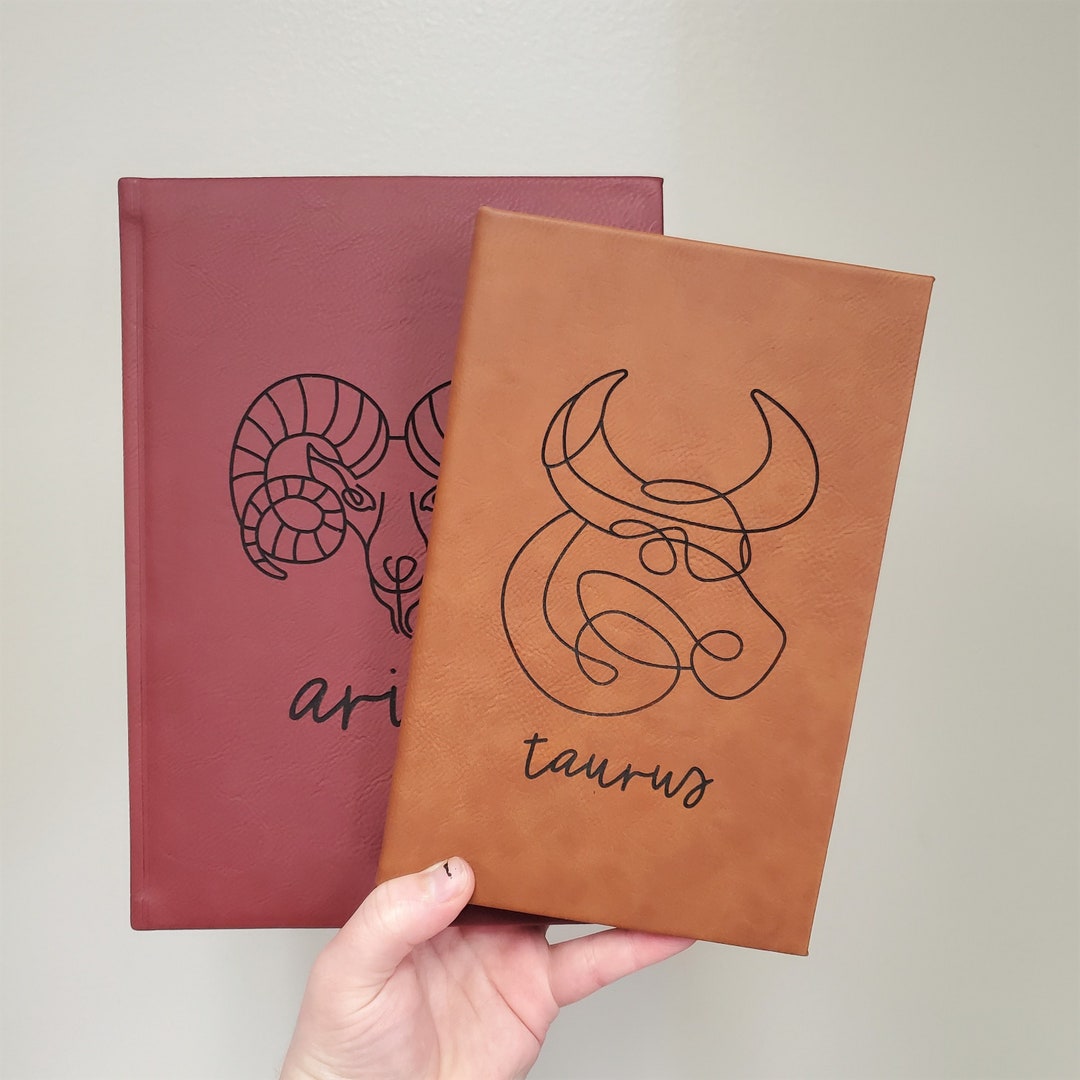 Zodiac Astrology Journal Line Drawing | Gratitude Notebook Intention ...
