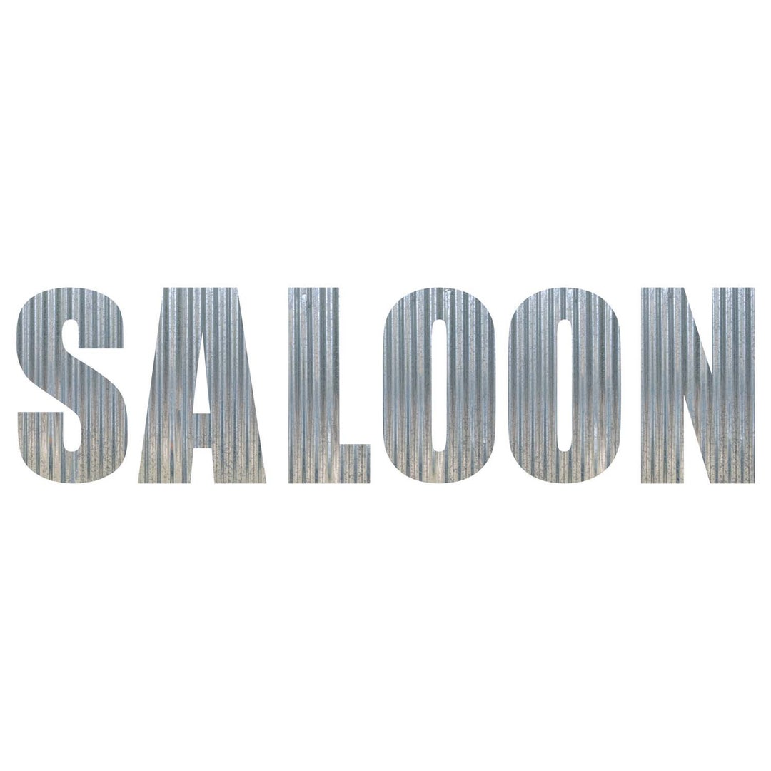 SALOON Metal Letters Corrugated Galvanized Metal Word Business Sign ...