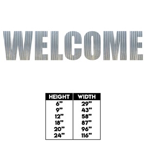WELCOME Metal Letters Corrugated Galvanized Metal Word Business Sign ...