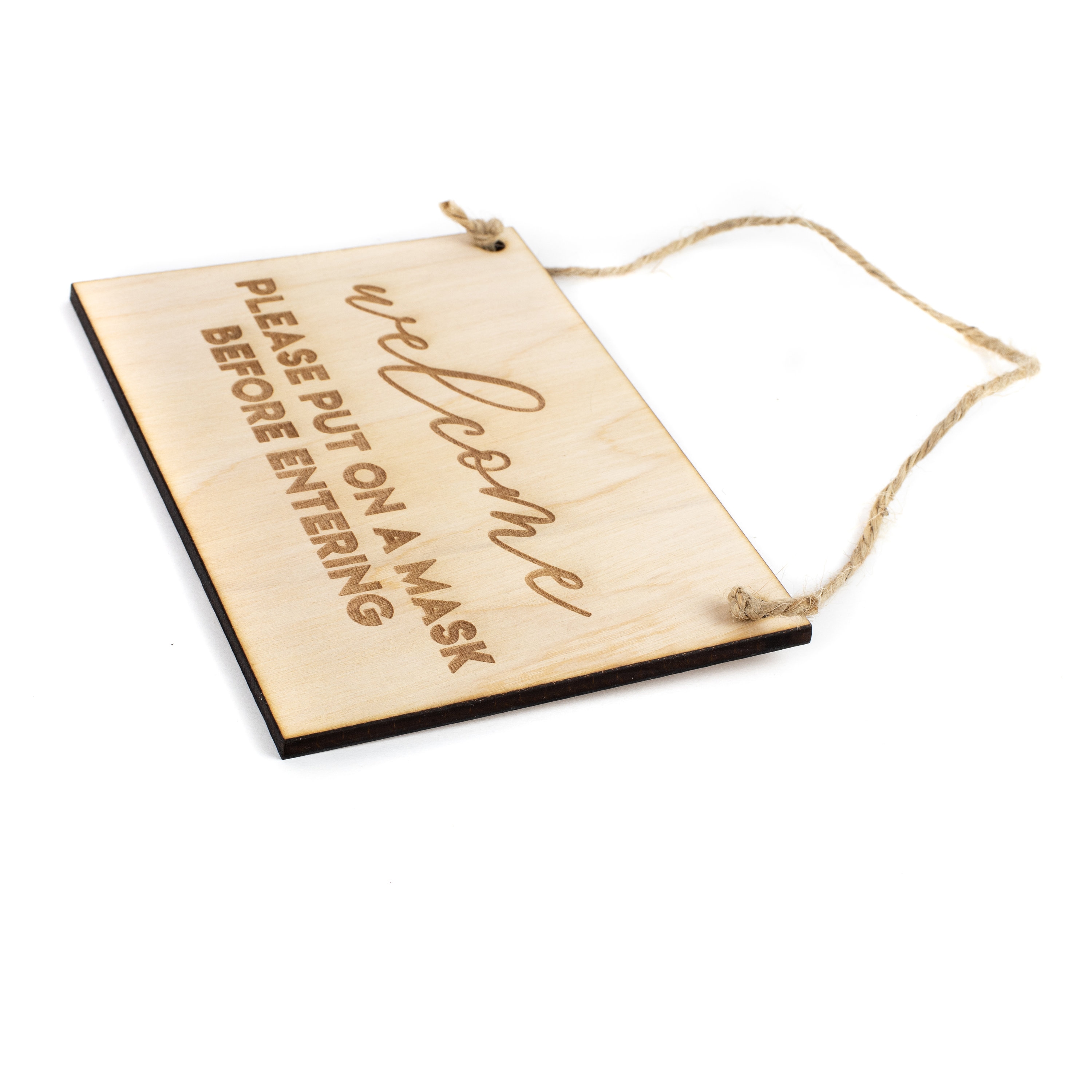 Welcome Please Put A Mask on Before Entering Door Hanger Sign | Mask ...