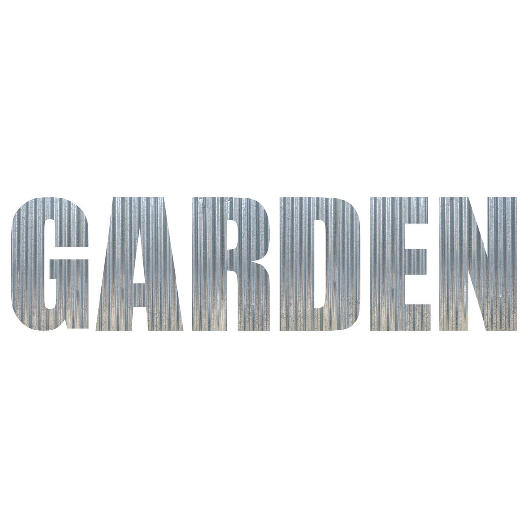 GARDEN Metal Letters Corrugated Galvanized Metal Word Business Sign ...
