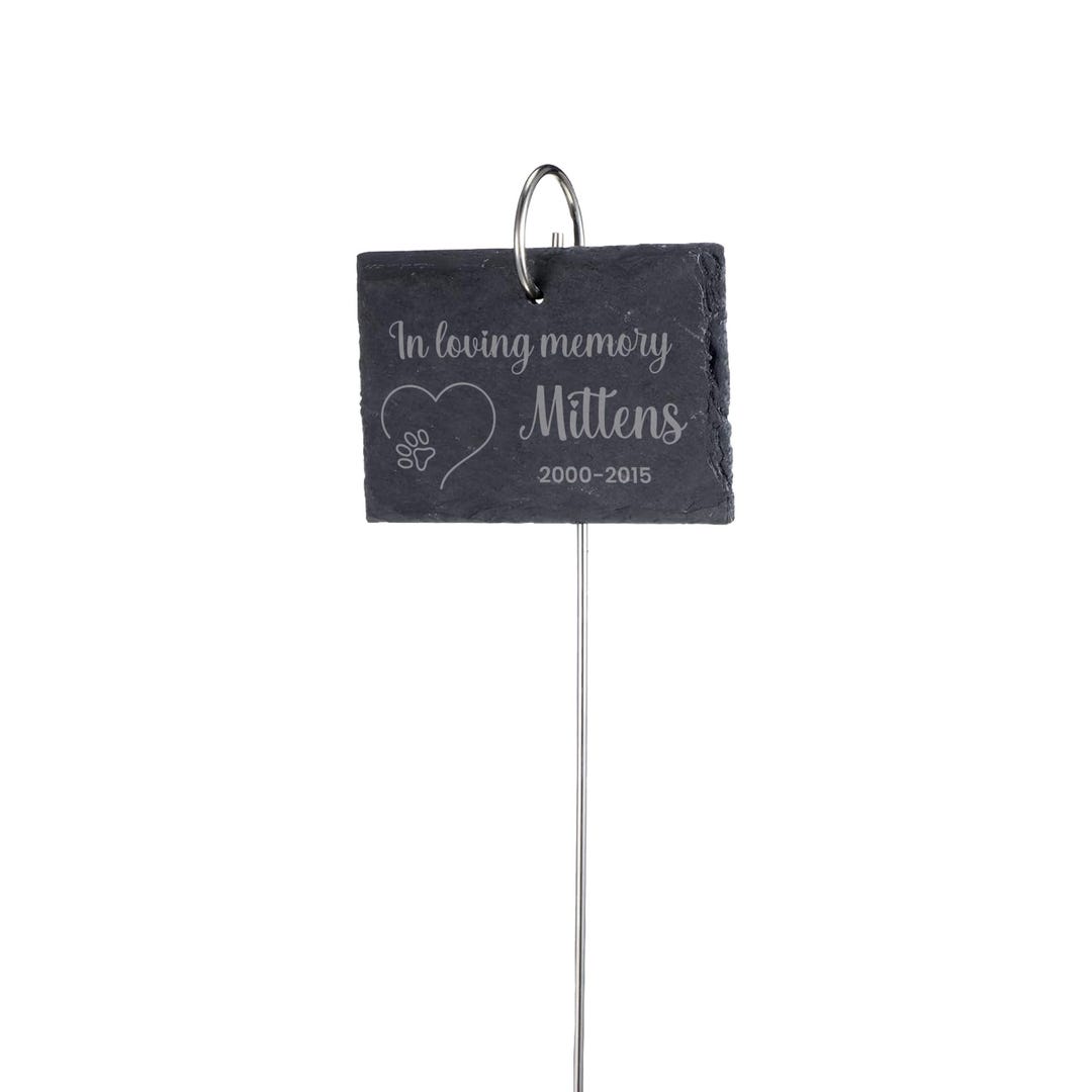 In Loving Memory Custom Pet Memorial Slate Stone Marker W/ Stake Tall ...
