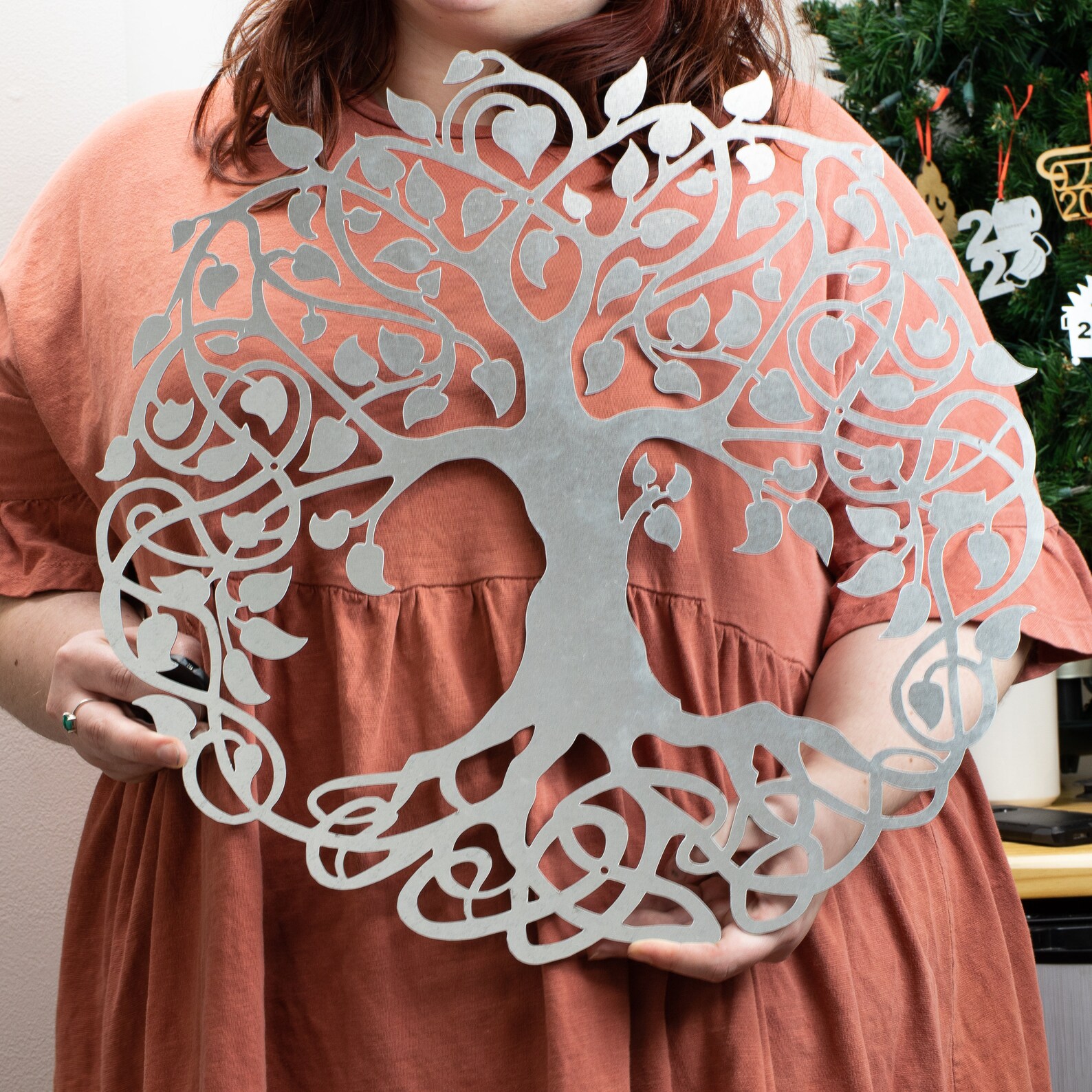 Tree of Life Metal Sign Galvanized | Large Unique Steel Wall Art ...