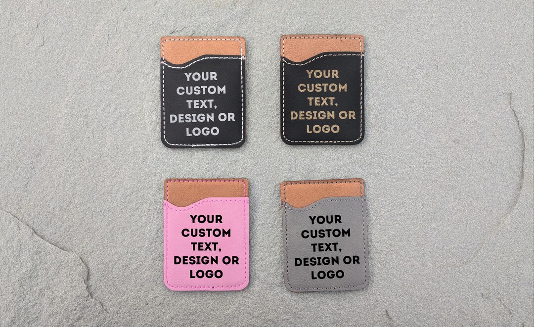 Custom Text Design or Logo Phone Wallet | Personalized Custom Card ...