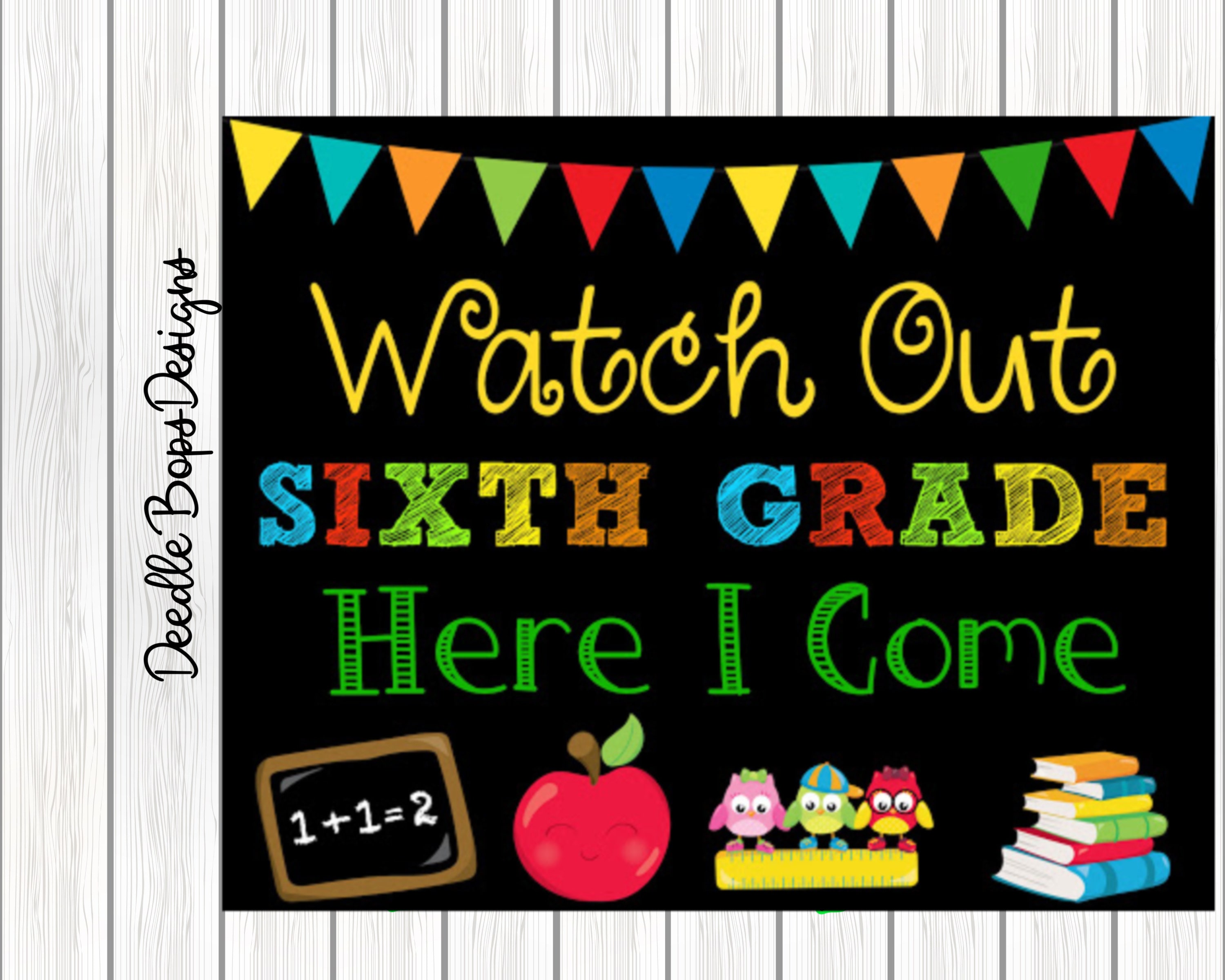 First Day of Sixth Grade Printable school photo prop Watch | Etsy First Day of Sixth Grade Printable school photo prop Watch | Etsy