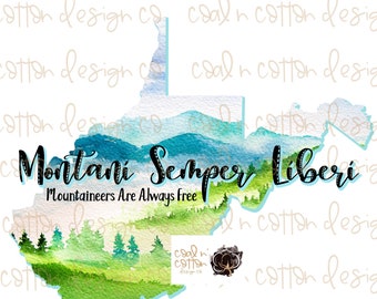 Watercolor West Virginia Outline PNG Digital Download | Etsy