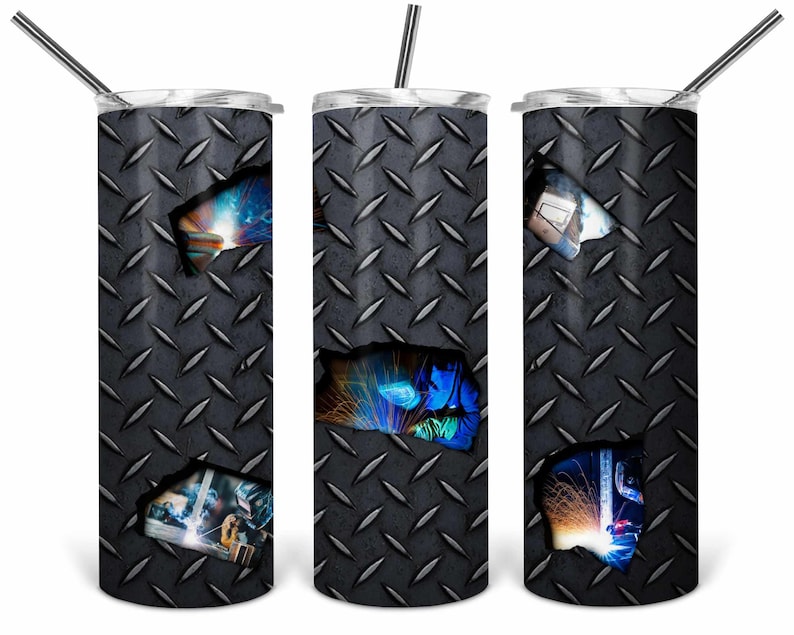 Dark Hatch Metal Welding 20oz Skinny Tumbler Template | Etsy