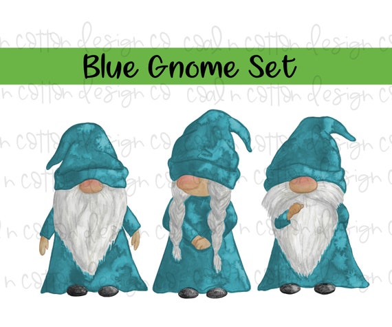 Blue Gnomes 3 Individual Gnomes Transparent Background | Etsy