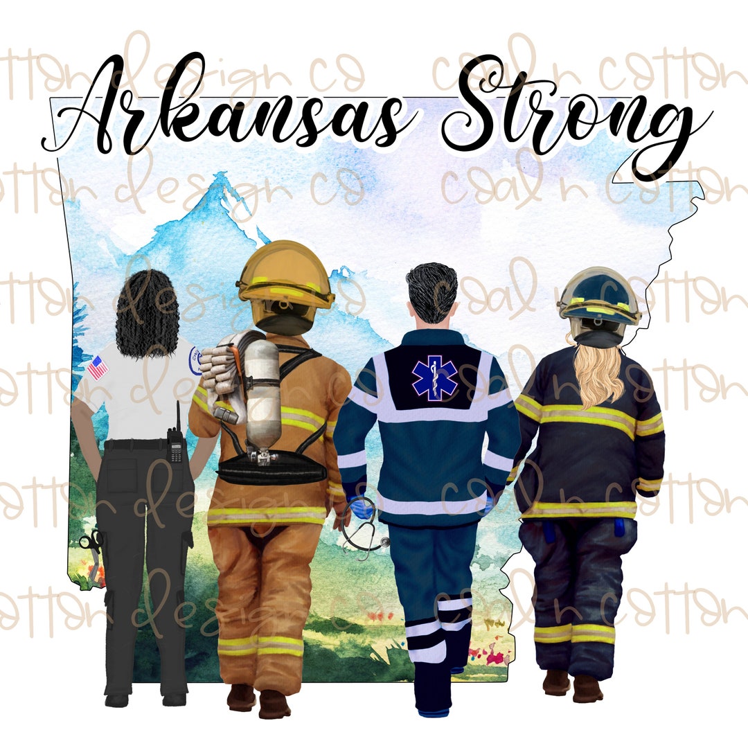 Arkansas Strong First Responders Watercolor, Medical Personnel ...