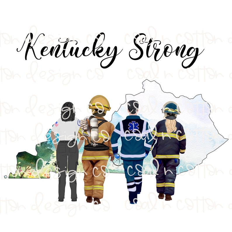 Kentucky Strong First Responders Watercolor Fire EMS EMT - Etsy
