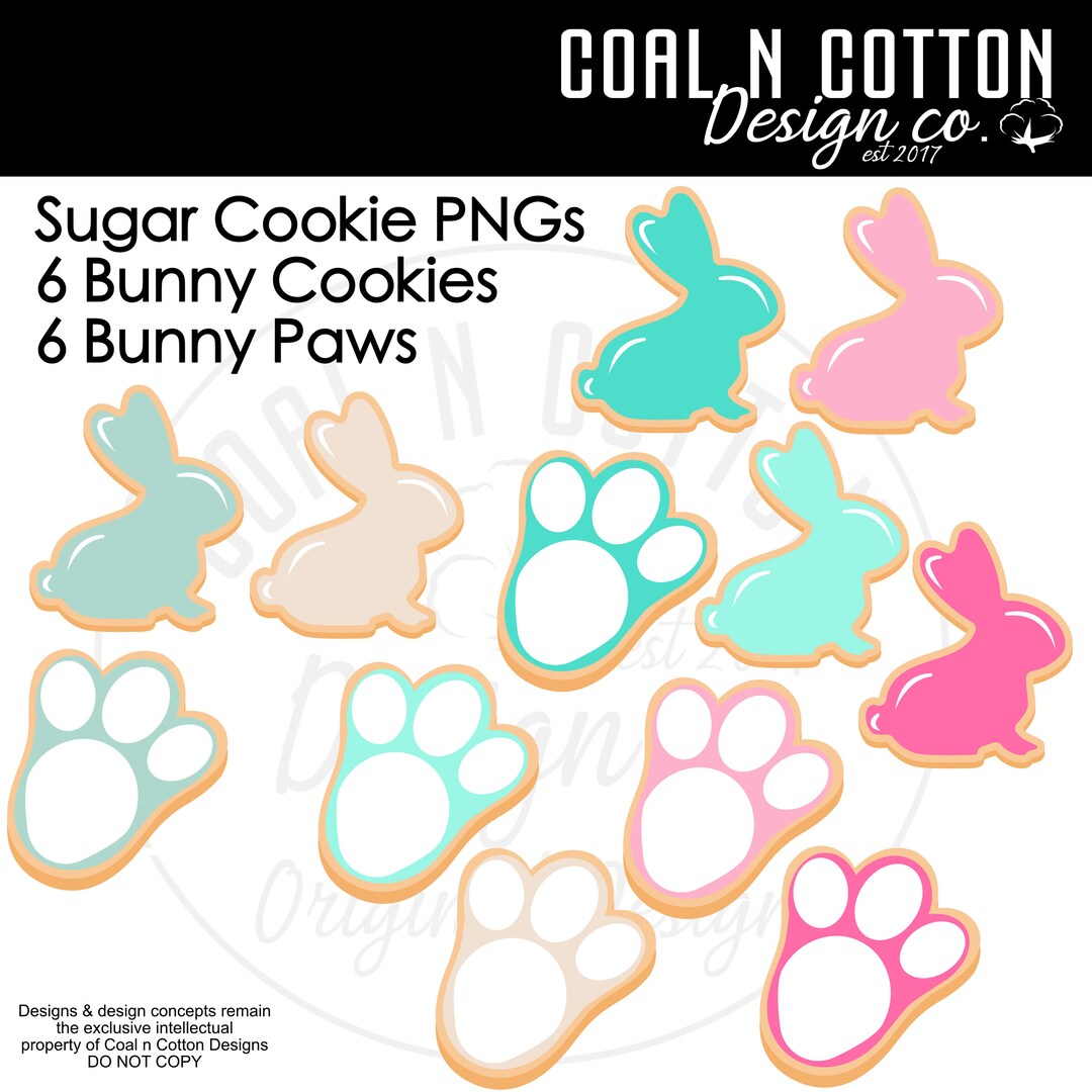 Easter Sugar Cookie Set 1 & 2 Clipart - PNG, Sublimation, Waterslide ...