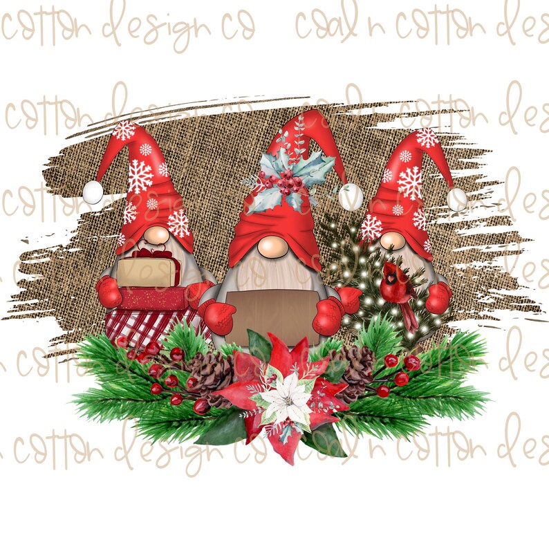 Merry Christmas Gnomes No Text Sublimation Waterslide | Etsy