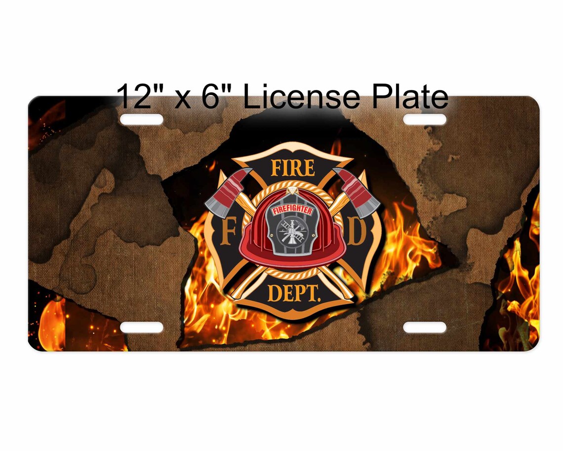 Turnout Gear Grunge Fire License Plate Template Sublimation - Etsy