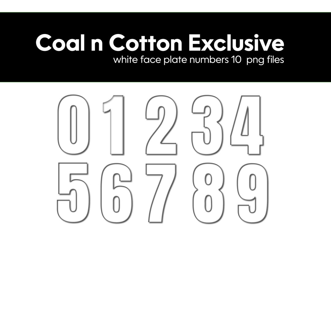 Fire Helmet Numbers: White Sublimation Clipart (PNG Digital Download ...