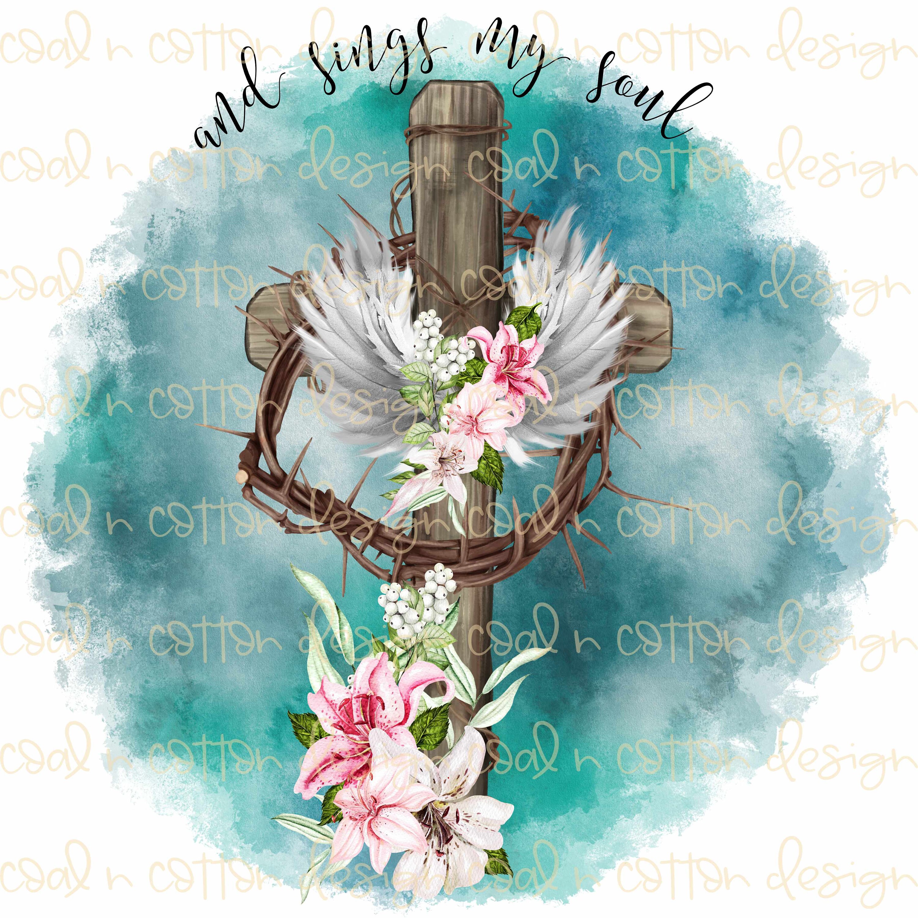 Inspirational Cross With Flower and Wings Watercolor Cross - Etsy