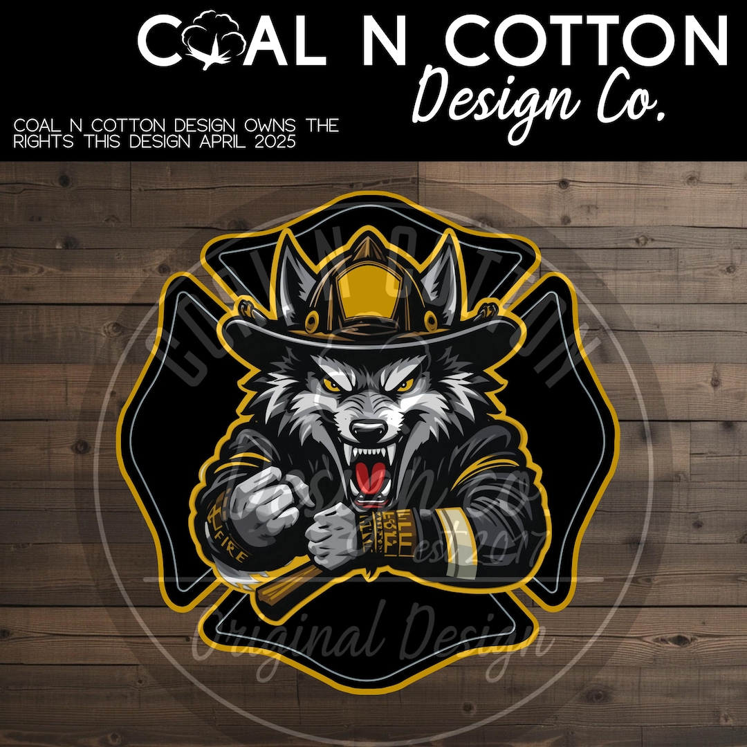 Fierce Firefighter Wolf Mascot Logo 2 – Digital Download | Firehouse ...