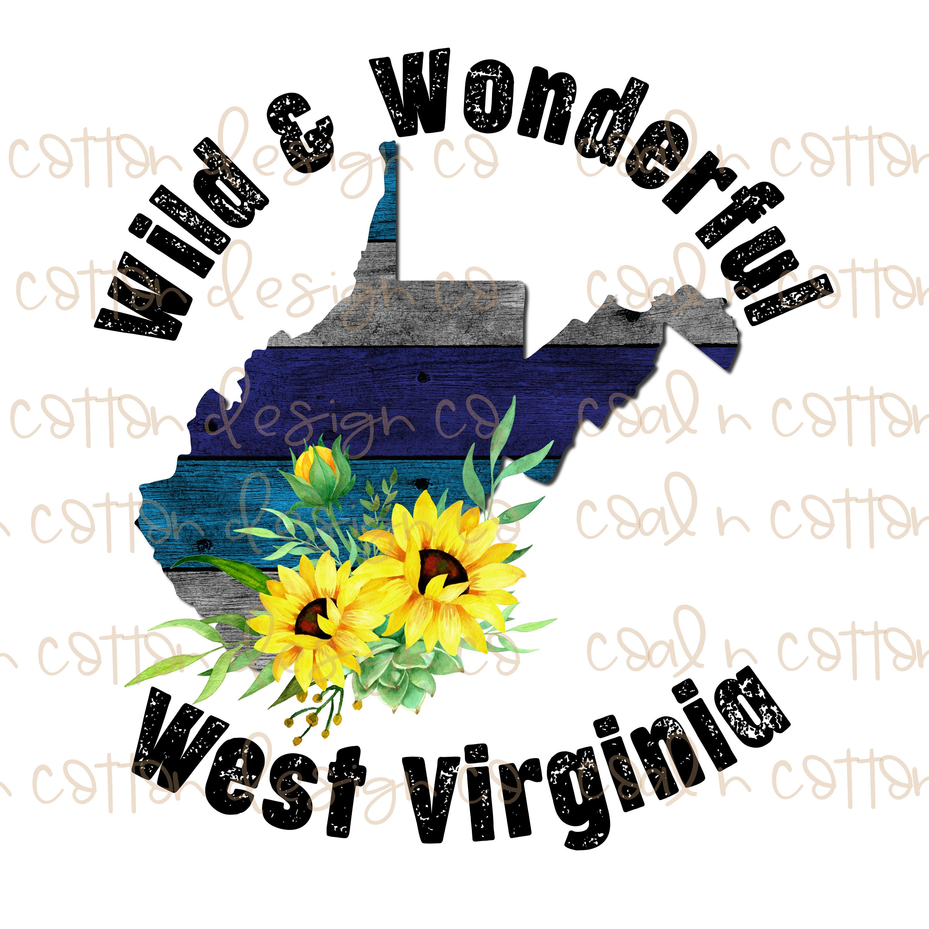 Wild and Wonderful West Virginia Wood Sunflower Watercolor - Etsy