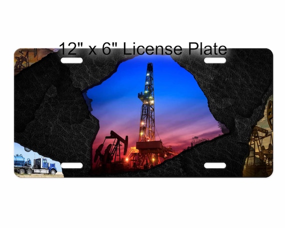 Black Leather Grunge OilField License Plate Template | Etsy