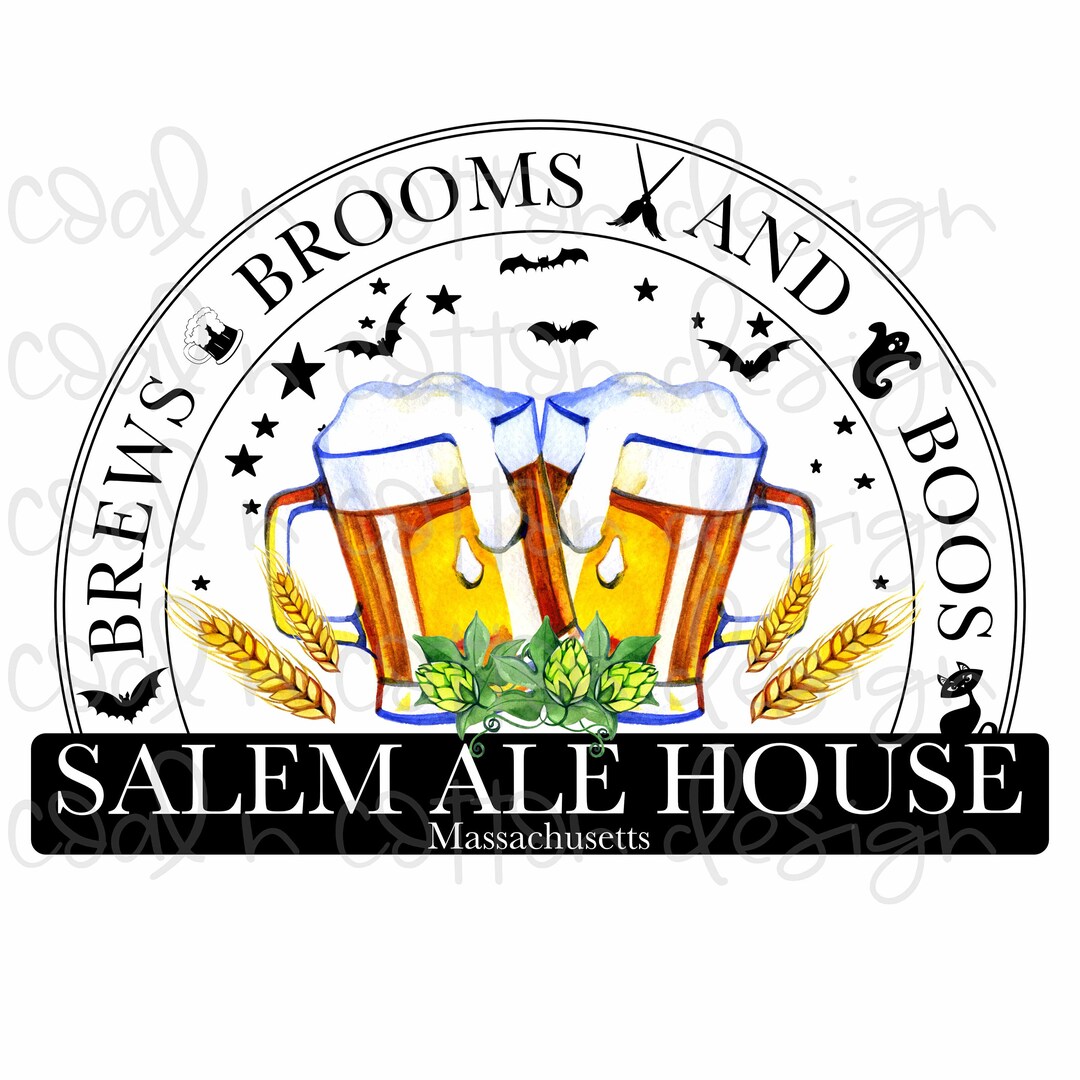 Salem Ale House Watercolor: Brews, Brooms & Boos (PNG Digital Download ...