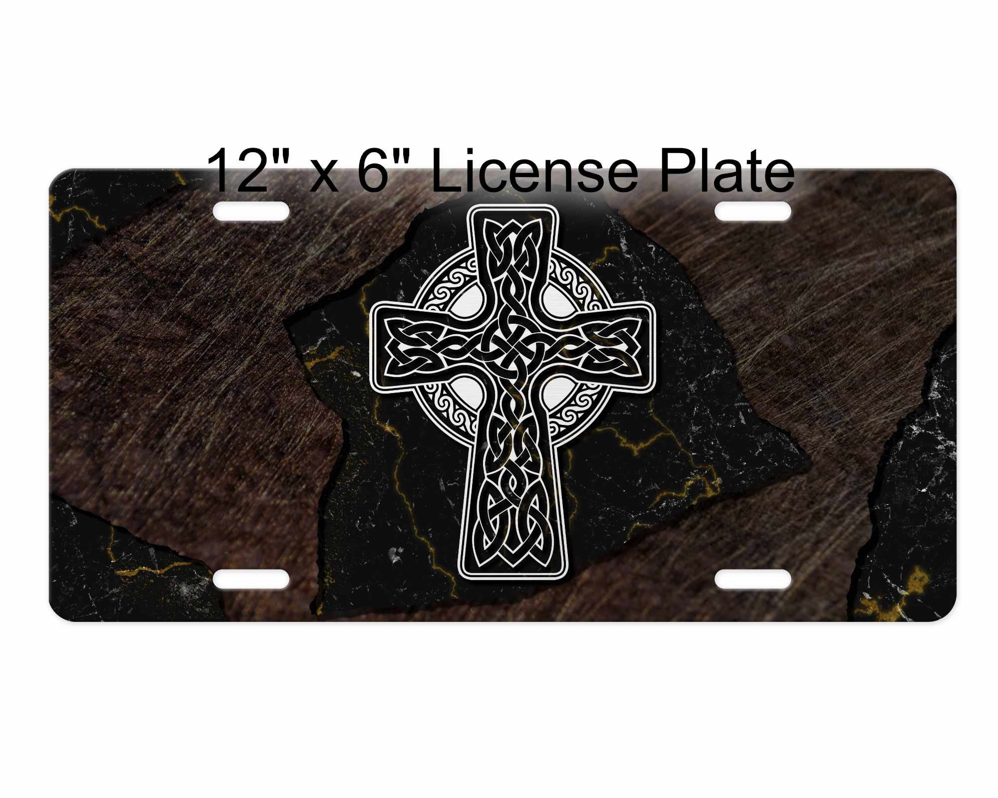 Scratch Metal Celtic Cross License Plate Template - Etsy